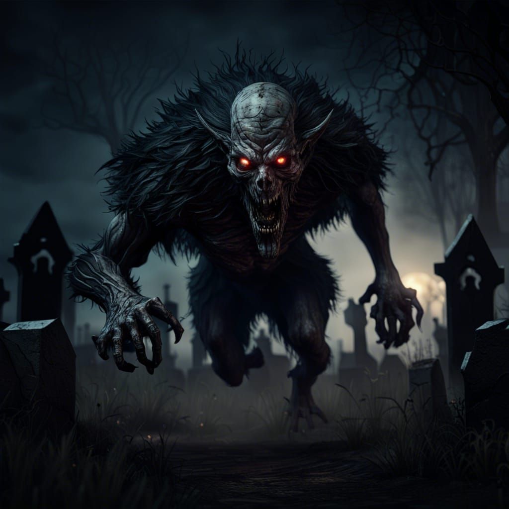 Big Graveyard Beast - AI Generated Artwork - NightCafe Creator