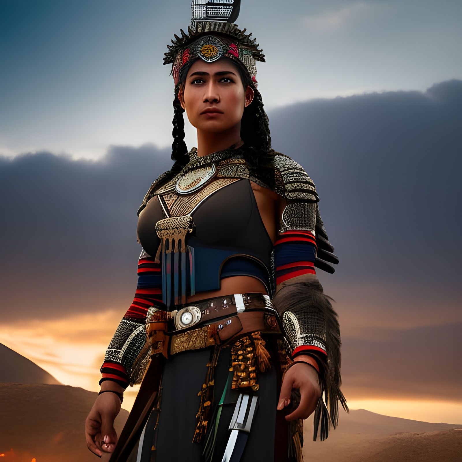 Aztec Princess #41 Warrior - AI Generated Artwork - NightCafe Creator
