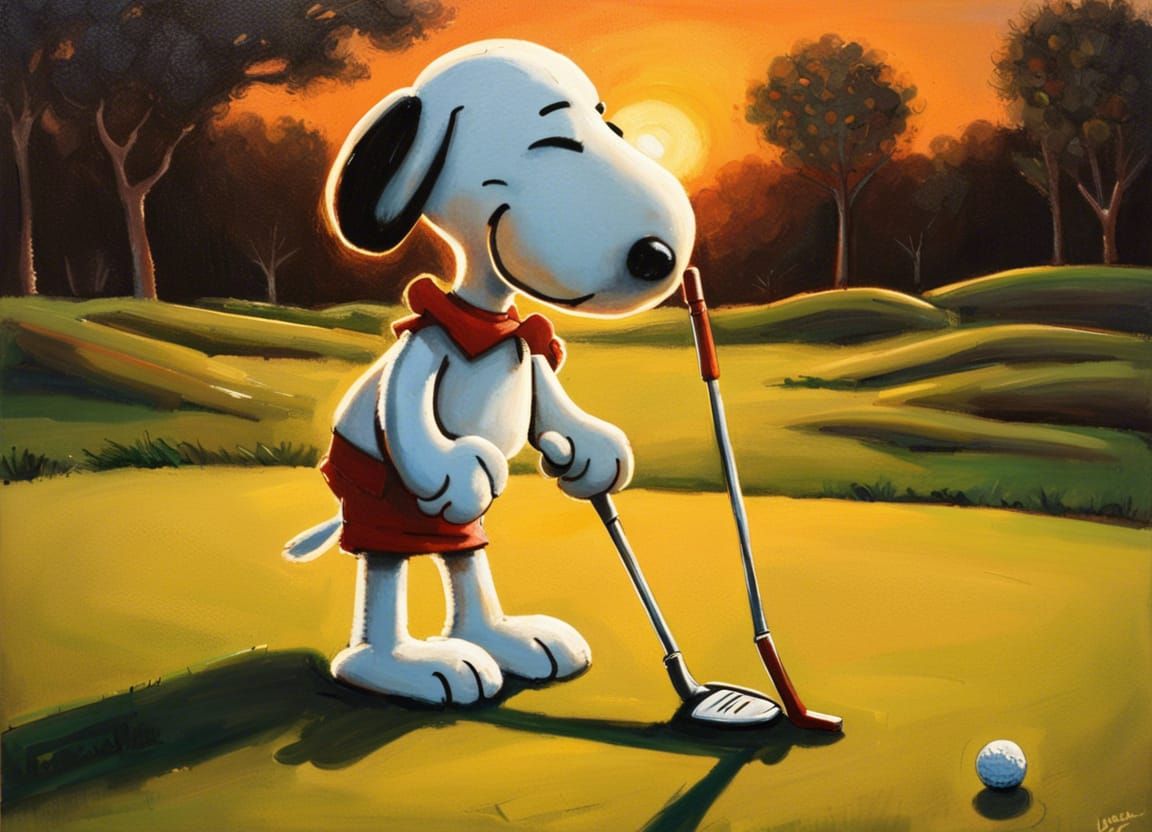 Snoopy on the Back Nine - AI Generated Artwork - NightCafe Creator