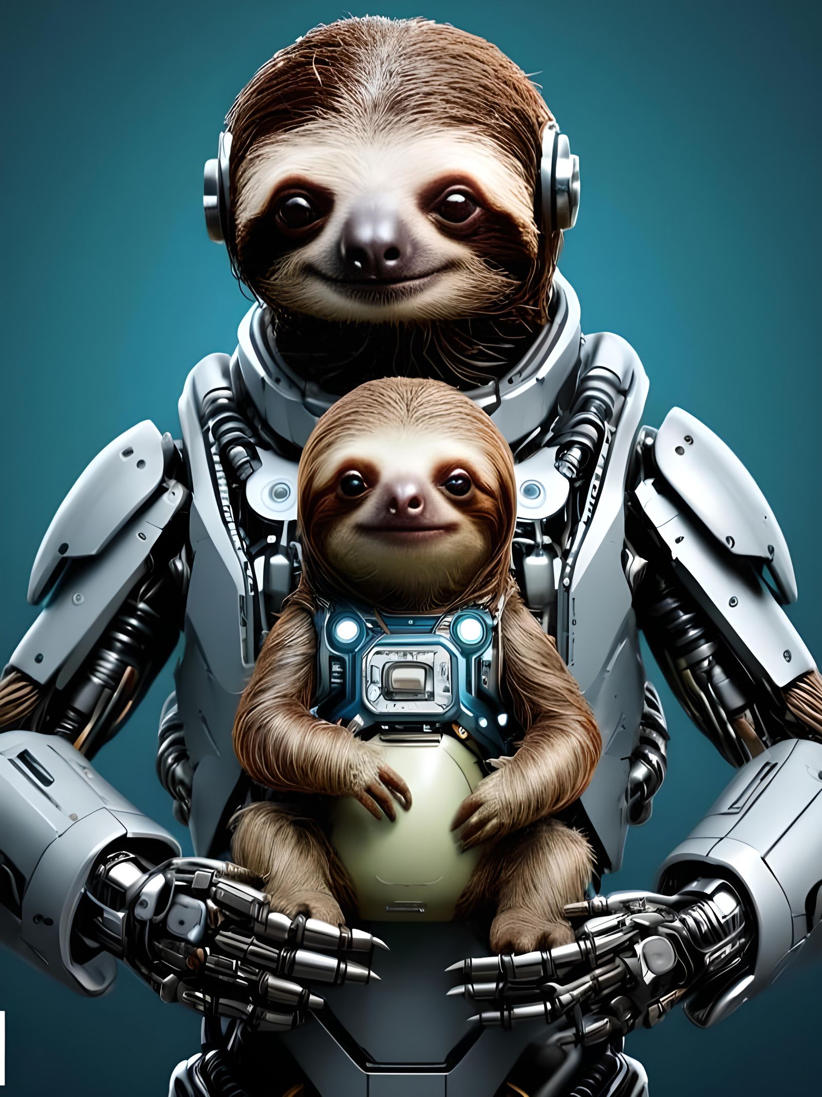 Cyborg Sloth 🦥🤖 - AI Generated Artwork - NightCafe Creator