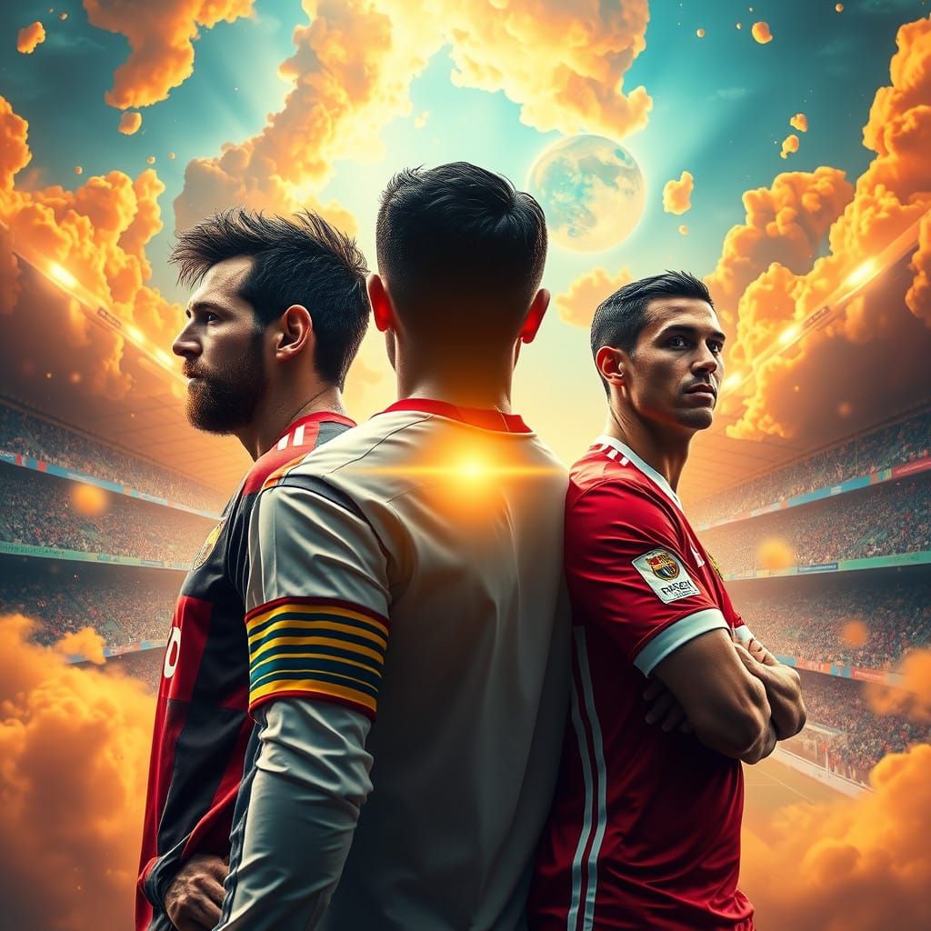 Lionel Messi Cristiano Ronaldo and Lamine Yamal