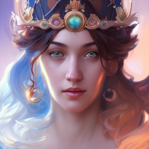 Personification of sun and moon - Ethereal Goddess Radiatin...