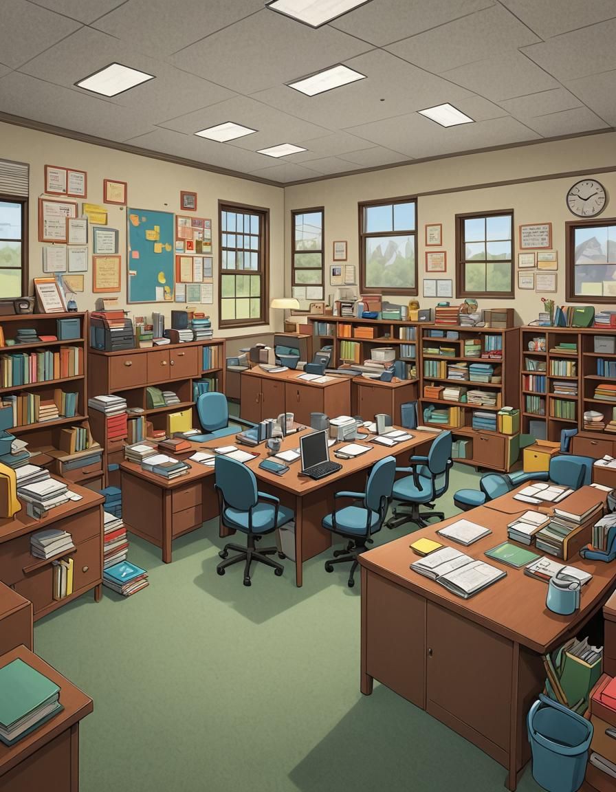 cartoon school office - AI Generated Artwork - NightCafe Creator