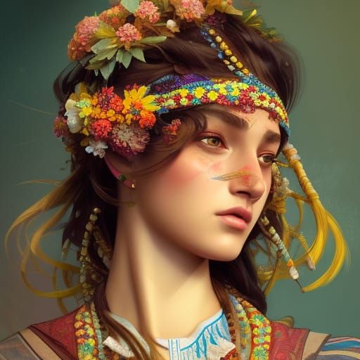 Beautiful "Argobba Ethnic Girl" in Traditional Argobba Floral Carnival ...