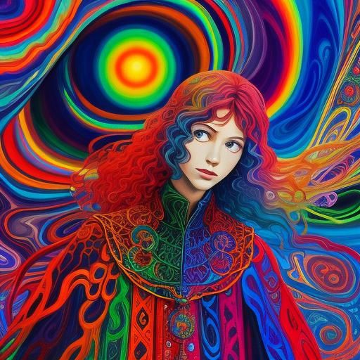 Spirit of Rapture deep color psychedelic art entangled - AI Generated ...