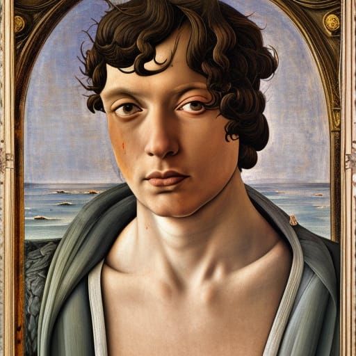 self portrait of Sandro Botticelli by Sandro Botticelli, surrealism ...