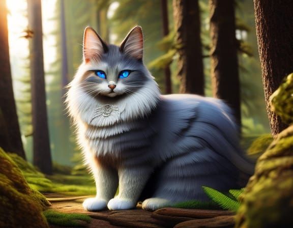 Insanely detailed hyperrealistic 3D-portrait of a CAT with a playful ...