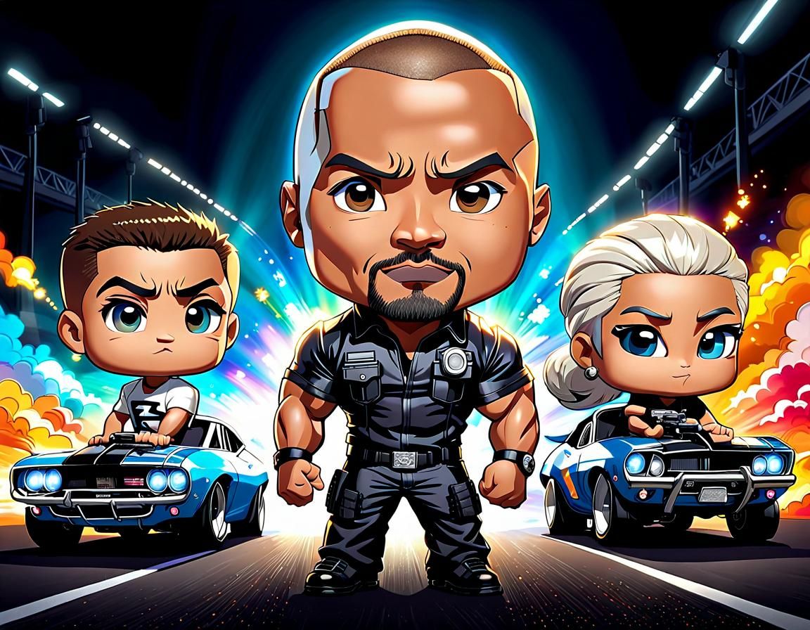 Dwayne "Chibi" Johnson in Fast and Furious - AI Generated Artwork ...