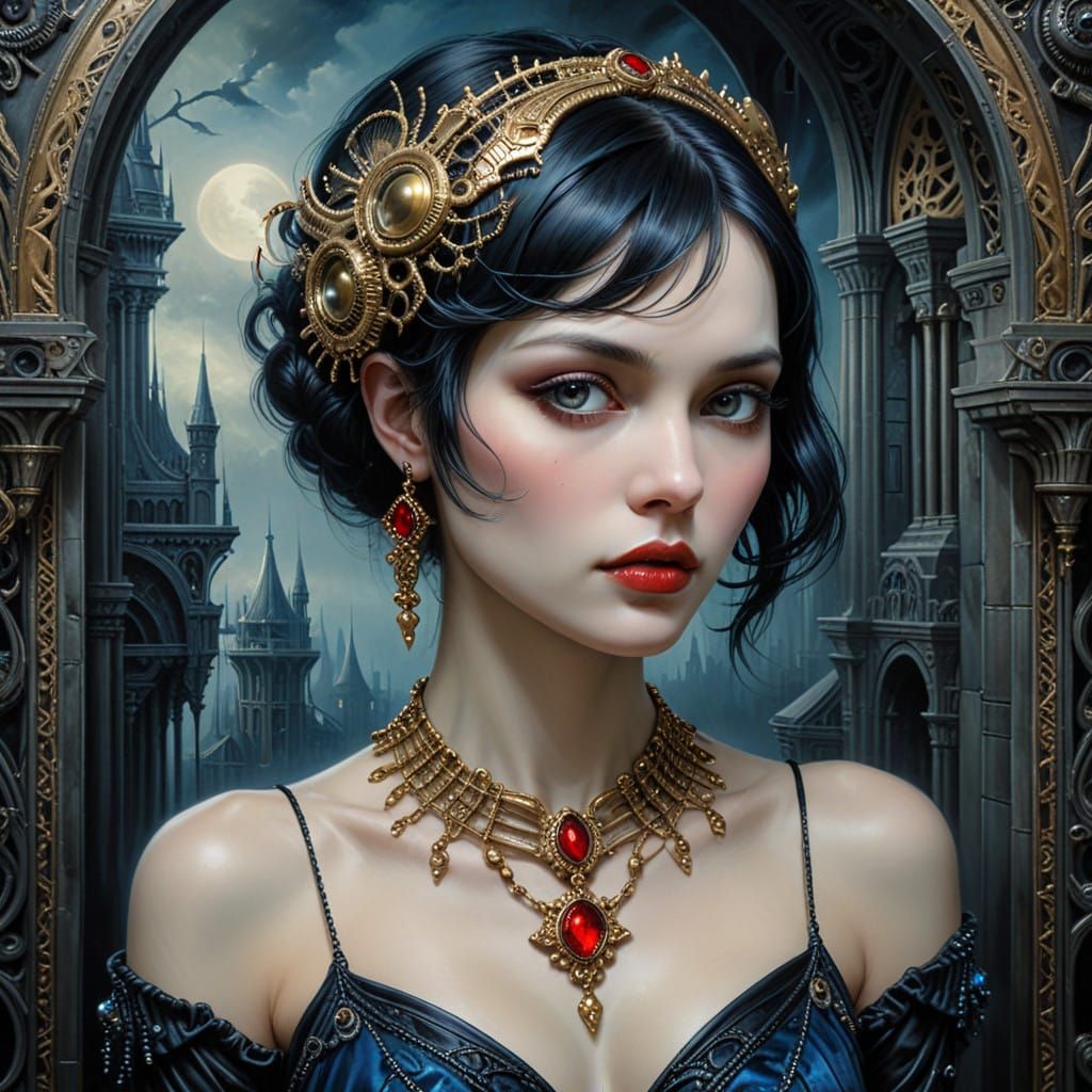 Anna - Ethereal Italian Flapper Girl in Gothic Magic City