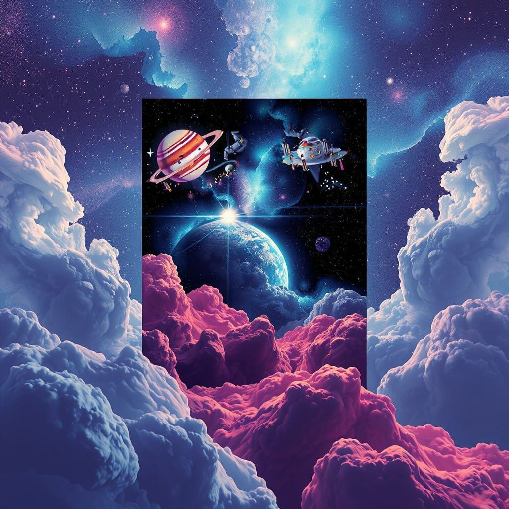 Galactic Dreamscape Lofi Cosmic Art - AI Art