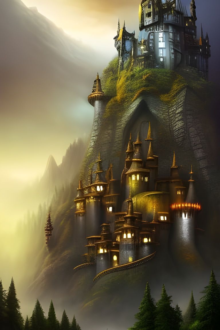mountain castle - AI Generated Artwork - NightCafe Creator