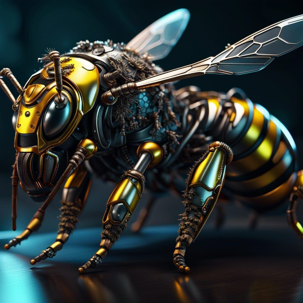Cyborg Bee - AI Generated Artwork - NightCafe Creator