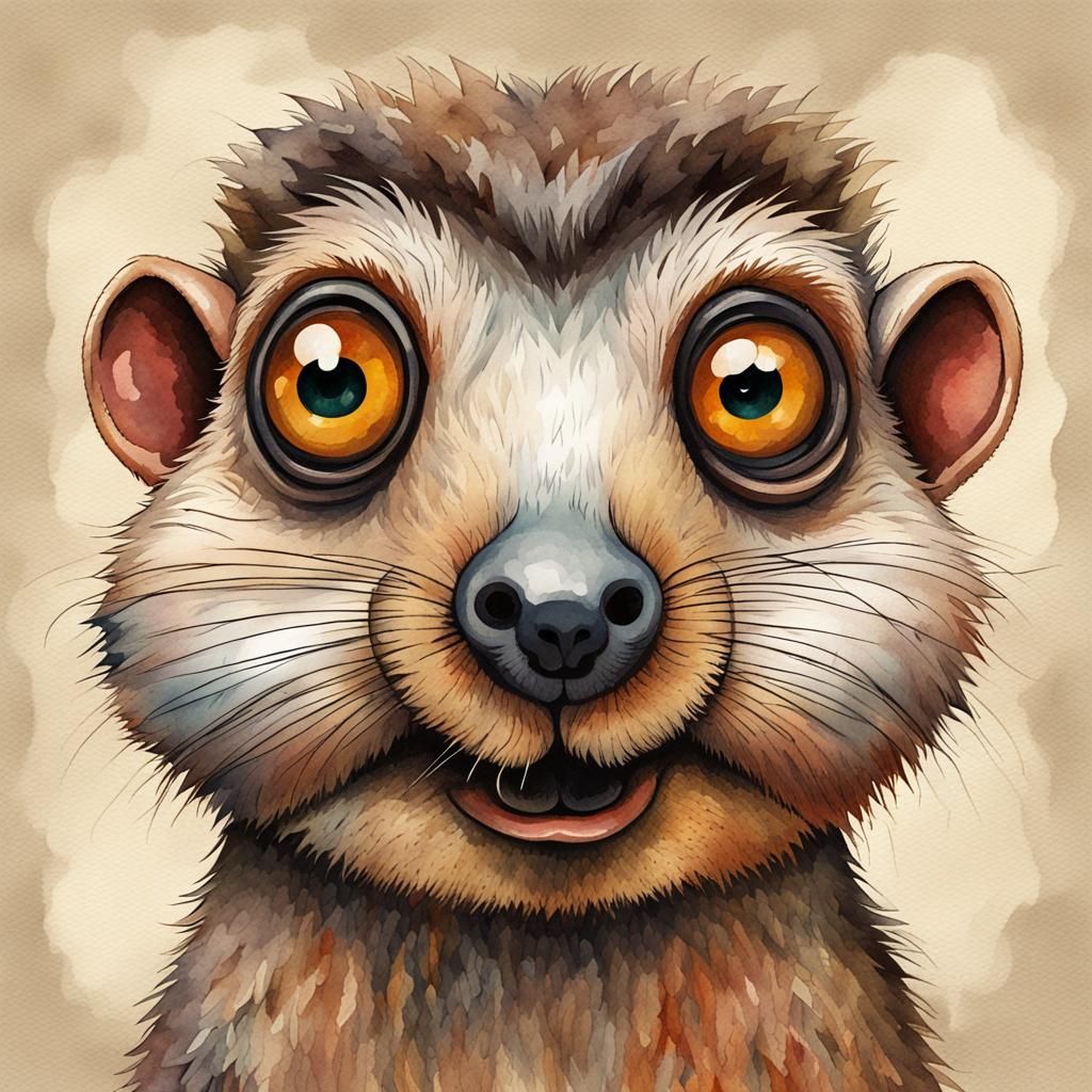 Zany Whimsical Crazy Distinctive Odd Marmot :: Quirky Folk Style ...