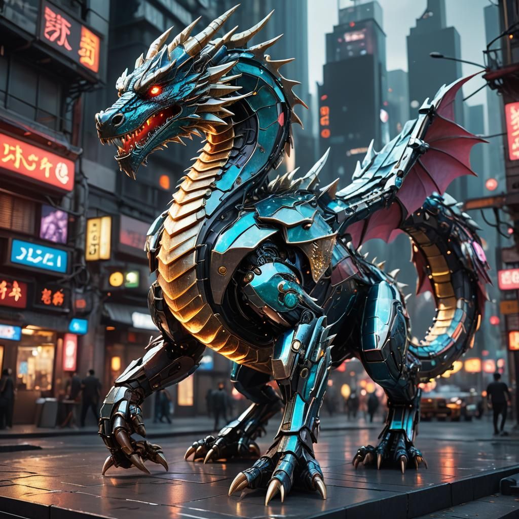 Actually Plausibly Sized Robot Dragon - AI Generated Artwork ...