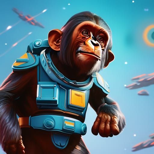 Chimps in Space - AI Generated Artwork - NightCafe Creator