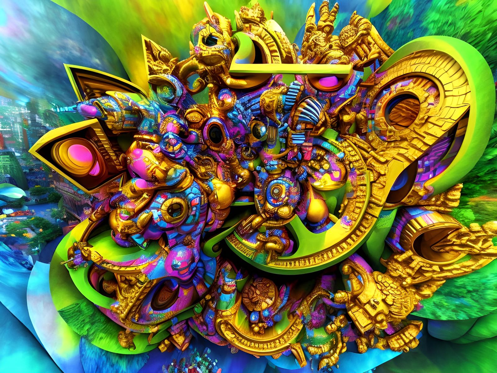 Abstract maximalist geometric psy-art 22apr23 - AI Generated Artwork ...