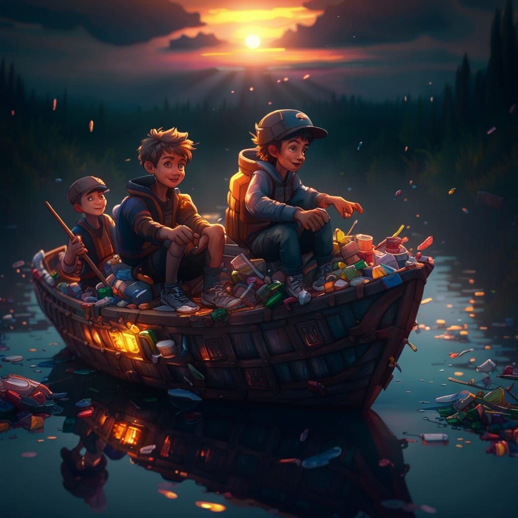 garbage boat - AI Generated Artwork - NightCafe Creator