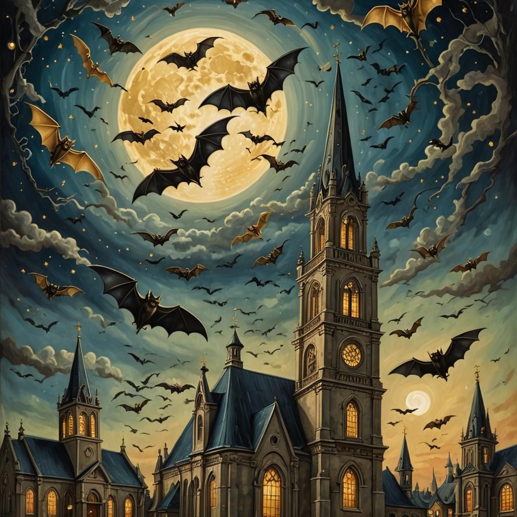 Belfry Bats - AI Generated Artwork - NightCafe Creator