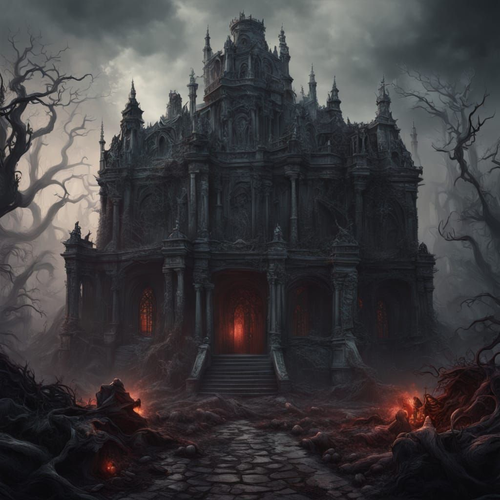 Vampire Rising: Dark Fantasy Horror in Graveyard - AI Art