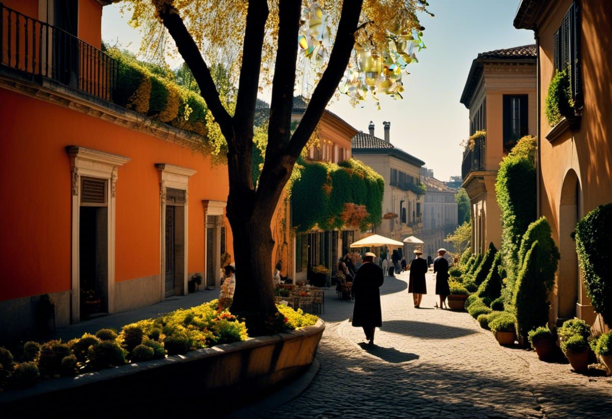 Autochrome In style of Saul Leiter, Gilded Age man walking, sidewalks ...