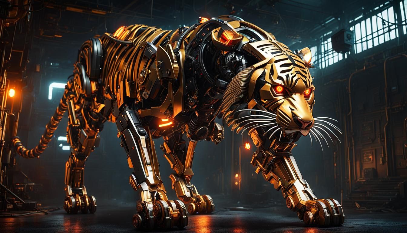 Mecha Tiger - AI Generated Artwork - NightCafe Creator
