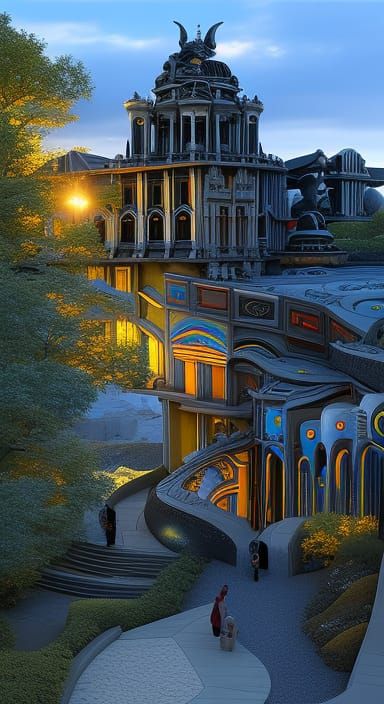 Surreal architectural study for 4 dimensional buildings a Pantheon ...