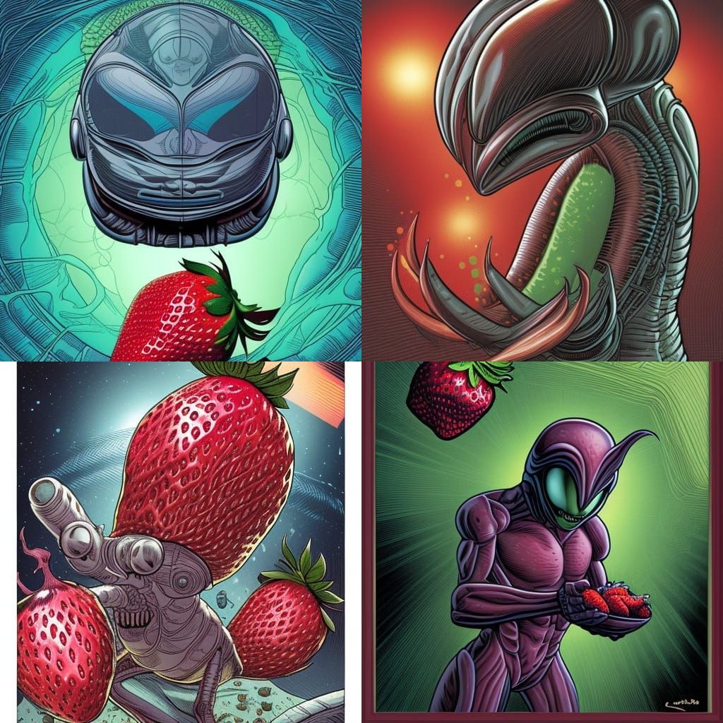 Alien Strawberry - AI Generated Artwork - NightCafe Creator