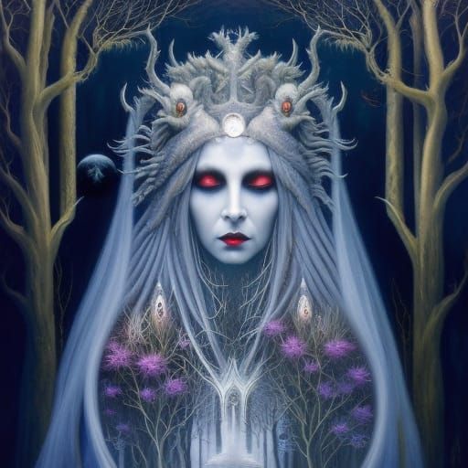 Insanely detailed fantasy and whimsical portrait painting of Banshee ...