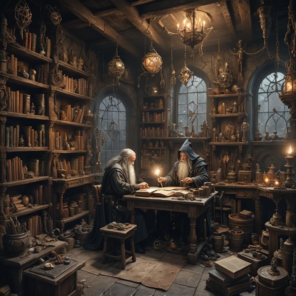 In the Wizard's Library - AI Generated Artwork - NightCafe Creator