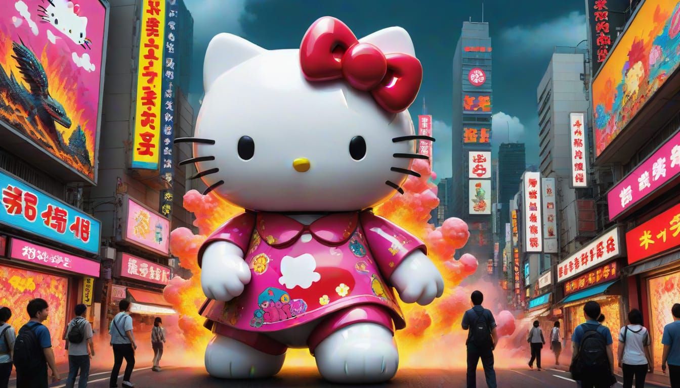 Godzilla vs Hello Kitty - Kaiju Meets Kawaii: Godzilla Battl...