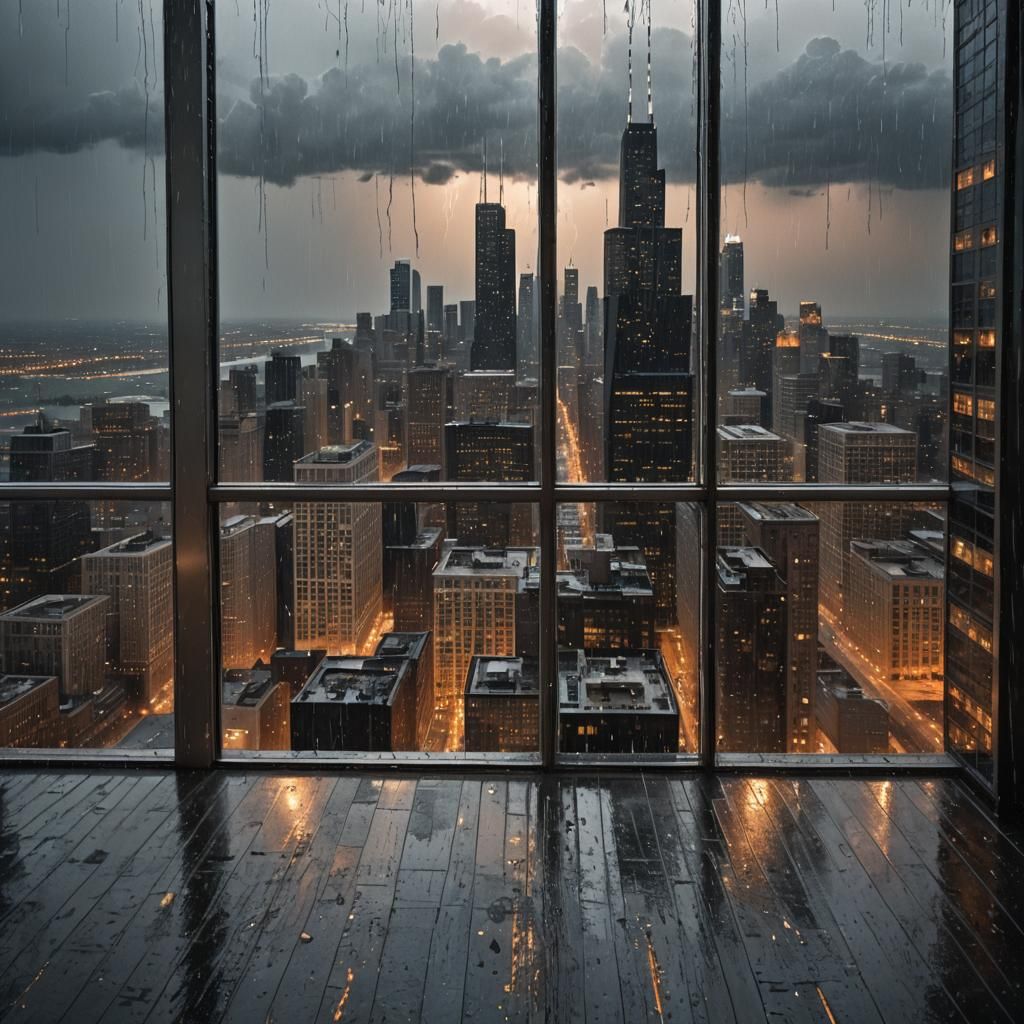 Chicago High-rise View - AI Generated Artwork - NightCafe Creator