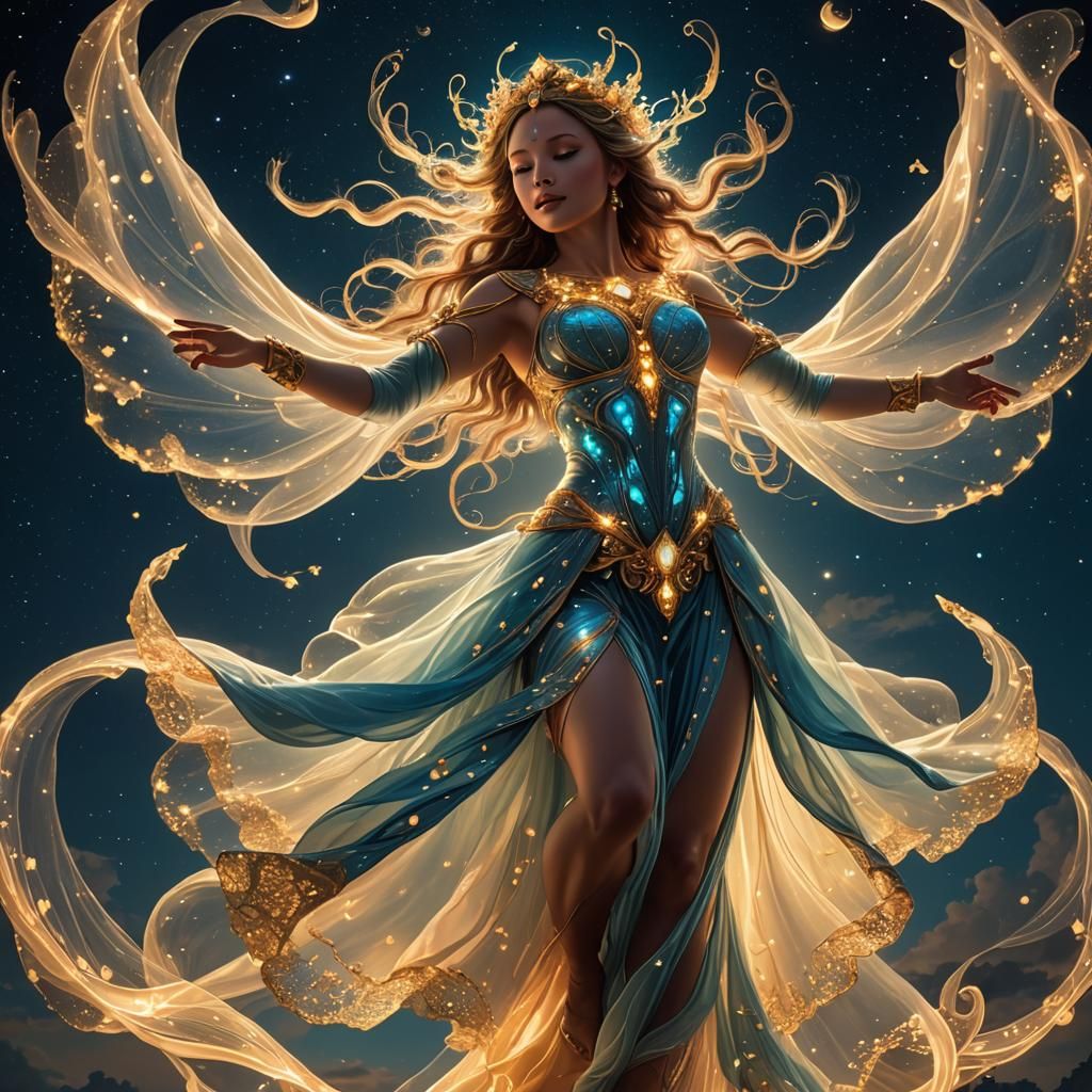 An Air Goddess dancing in a the sky - AI Generated Artwork - NightCafe ...
