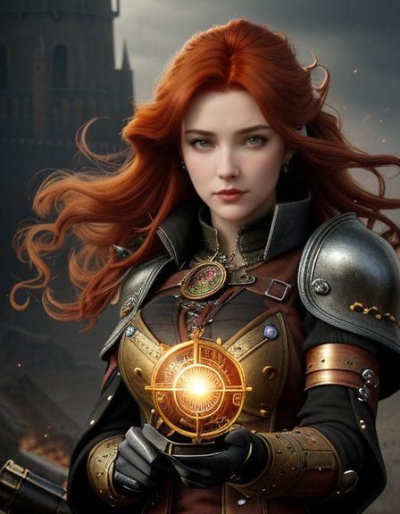 High Queen Eilonwy - Fiery Steampunk Warrior Empress of Anci...