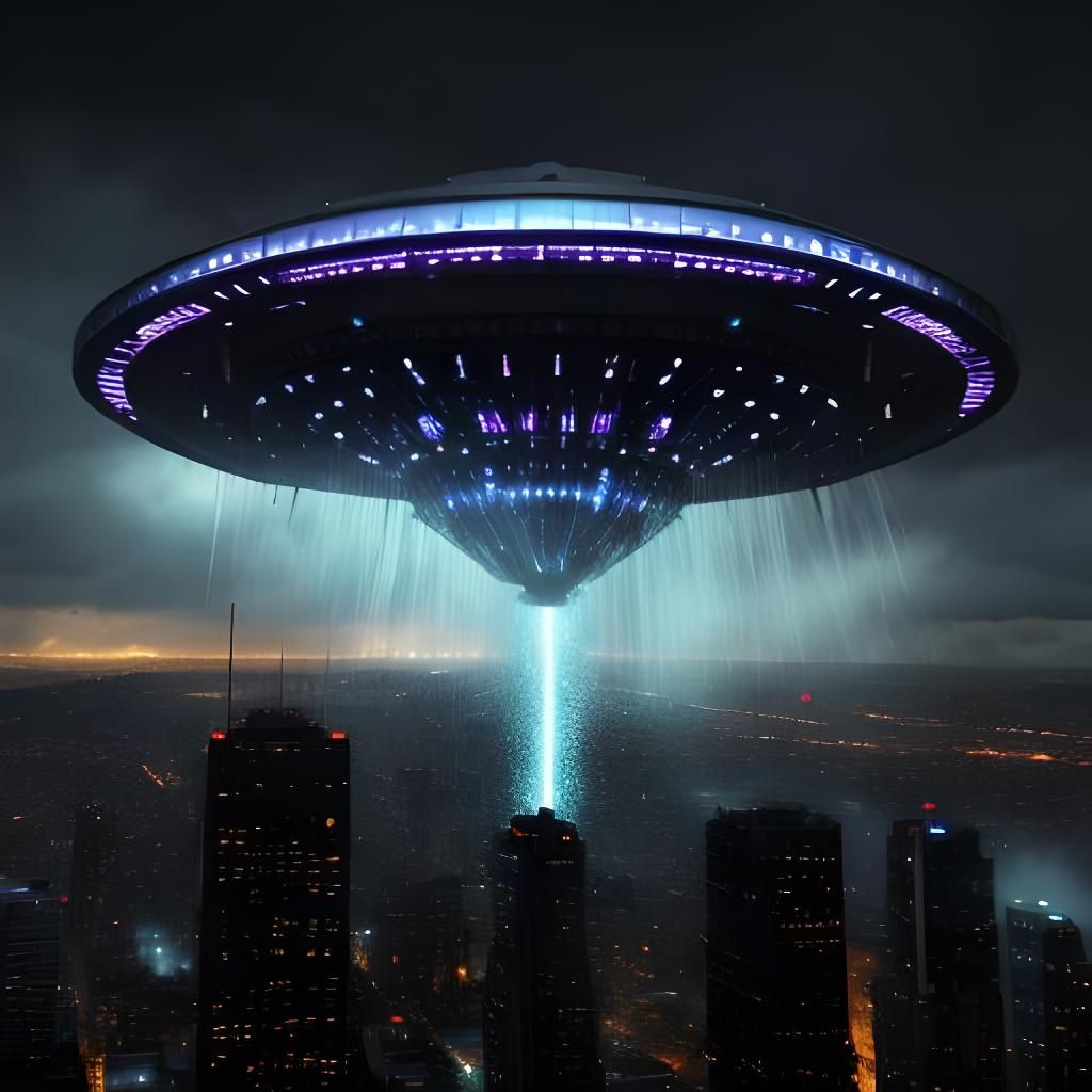 Aliens Attacking a City - AI Generated Artwork - NightCafe Creator