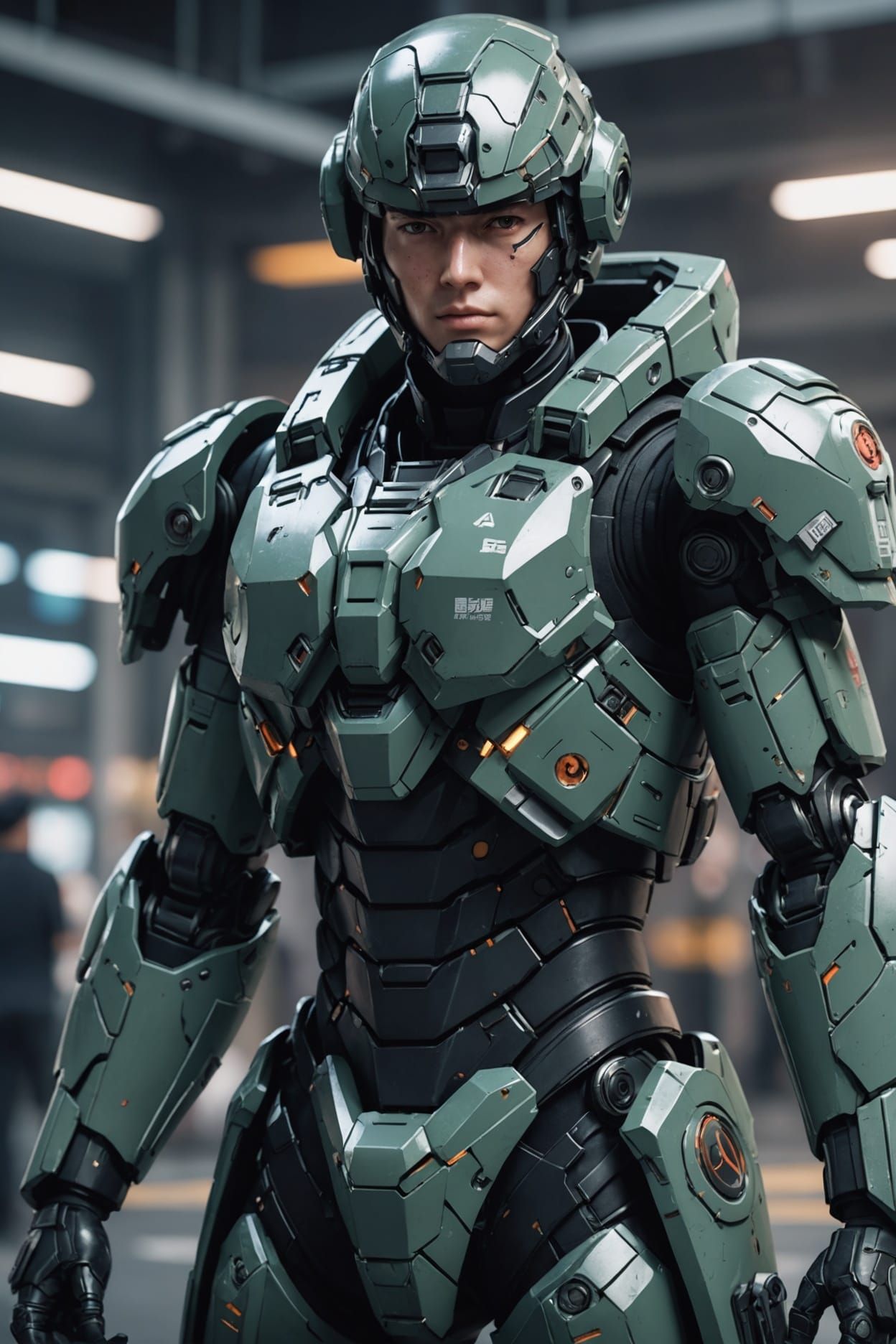 A part human part machine soldier. By artist "anime", 3d anime art ...