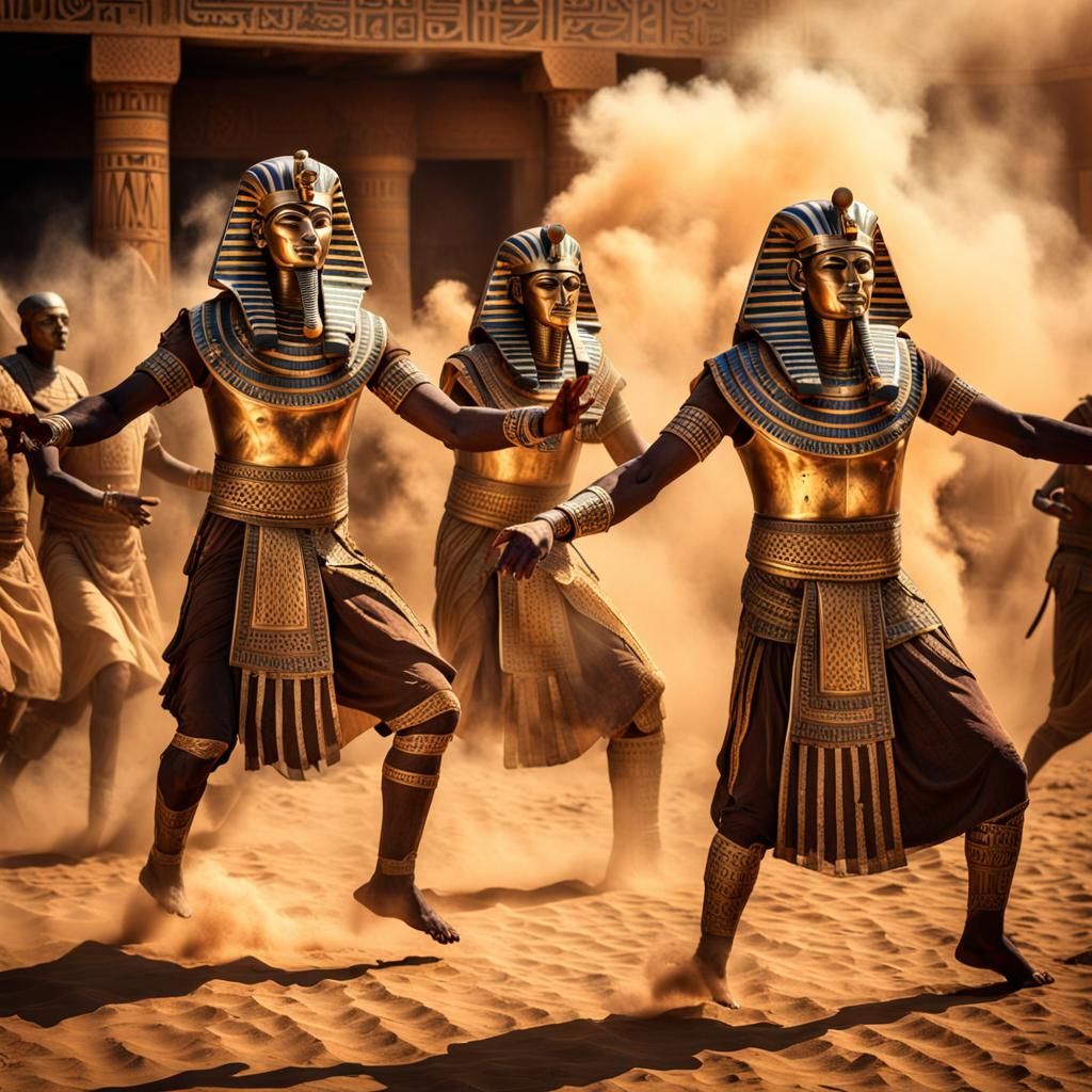 Dancing Pharaohs - AI Generated Artwork - NightCafe Creator