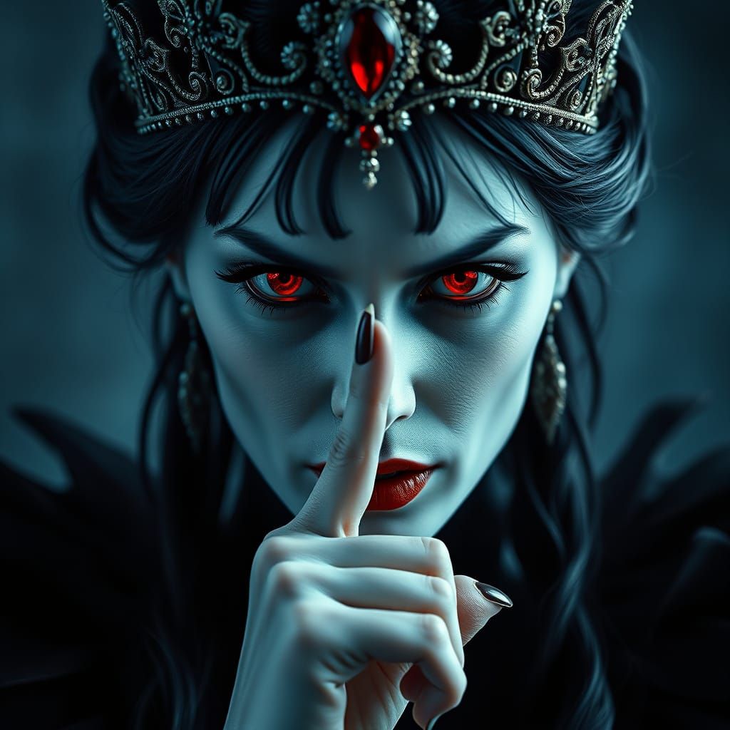 Ethereal Vampire Queen Exudes Dark Beauty - AI Art