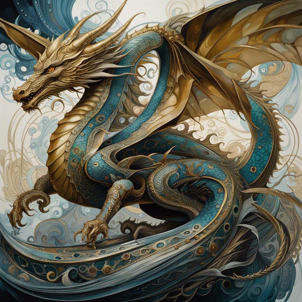 the geometry of a dragon - AI Generated Artwork - NightCafe Creator