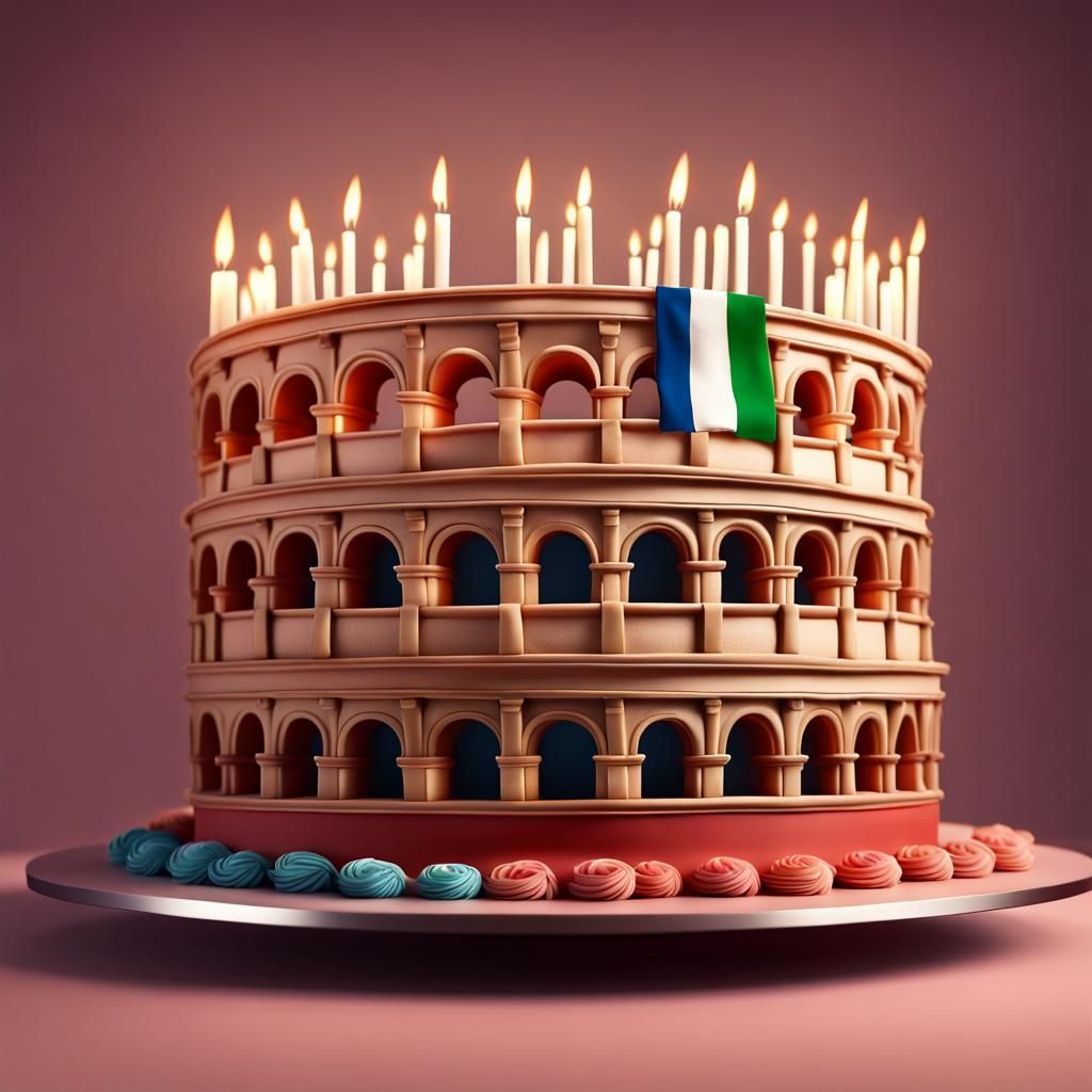 Pastel Colosseum 🇮🇹🎂 - AI Generated Artwork - NightCafe Creator