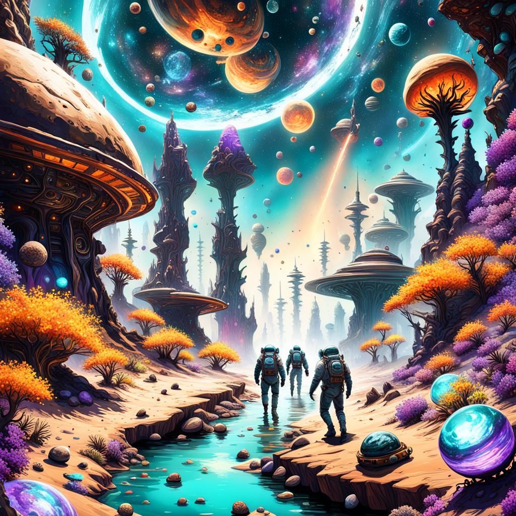 Exploring a magical realm - AI Generated Artwork - NightCafe Creator