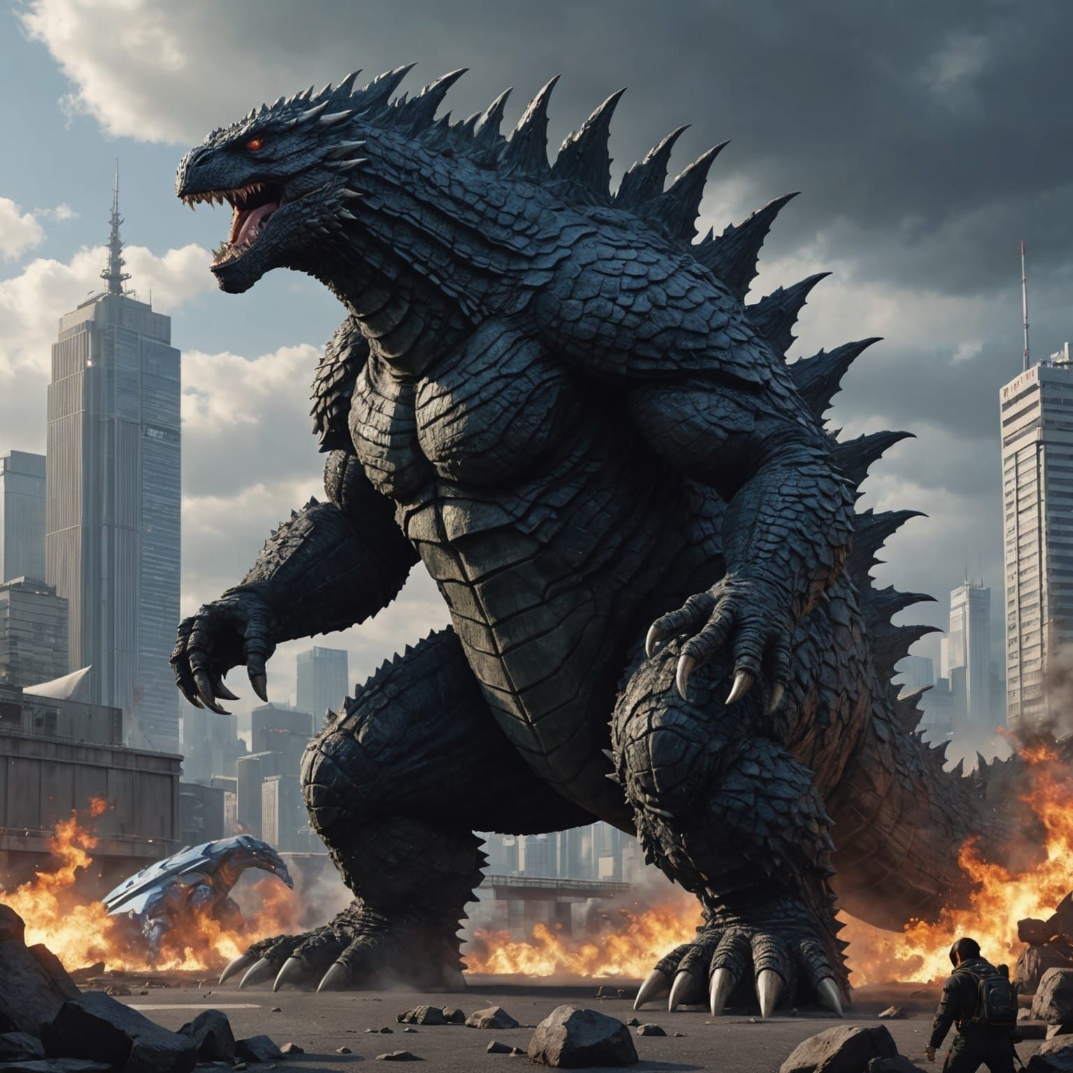 a Godzilla-like kaiju - AI Generated Artwork - NightCafe Creator