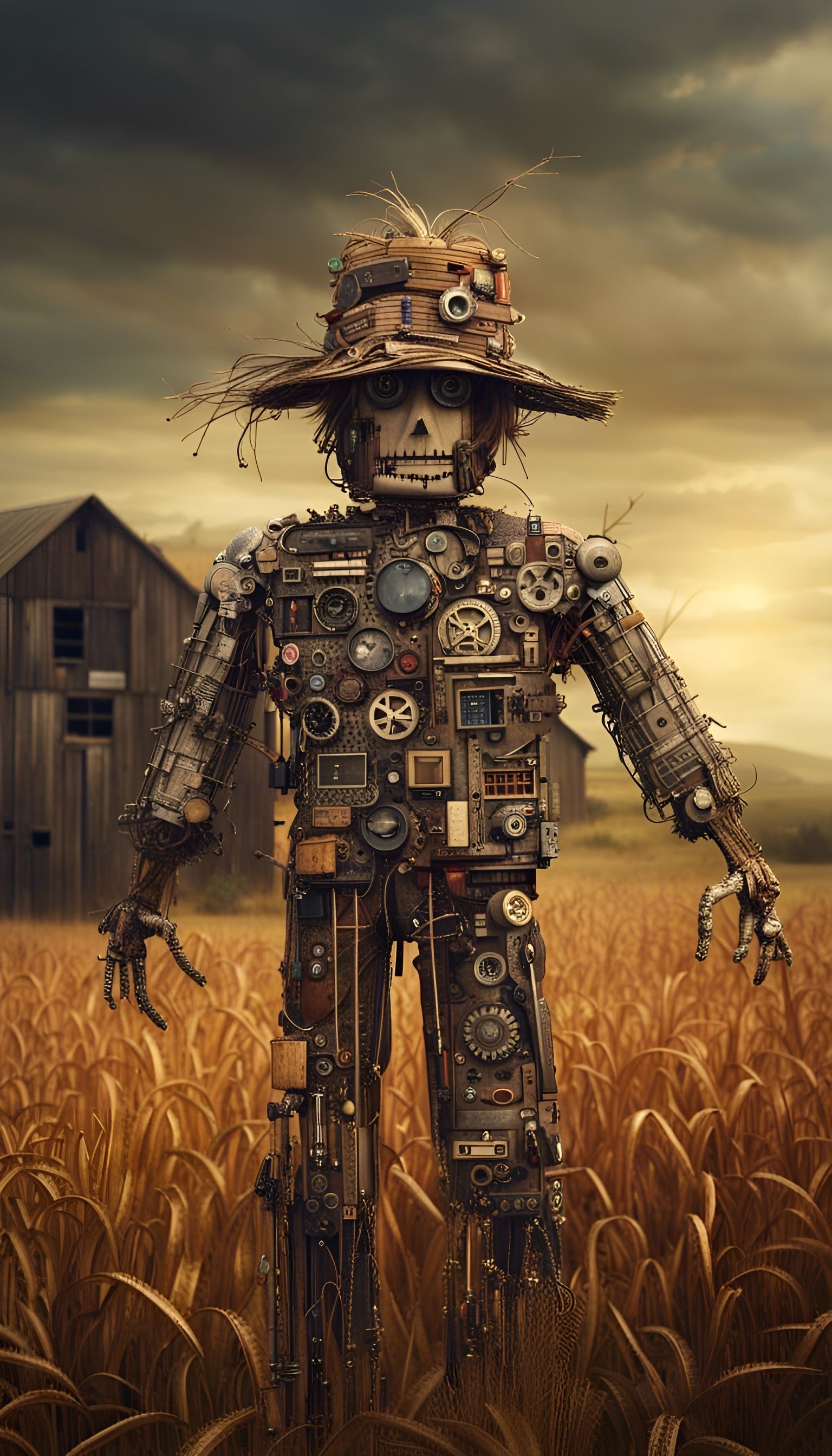 Recycled Scarecrow - AI Generated Artwork - NightCafe Creator