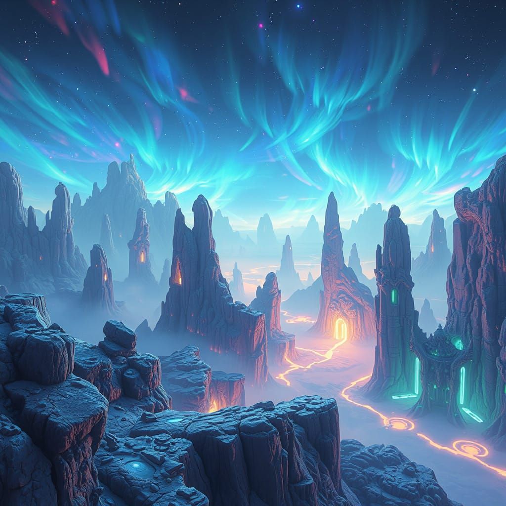 Beautiful alien landscape - Dreamlike Alien Realm with Lumi...