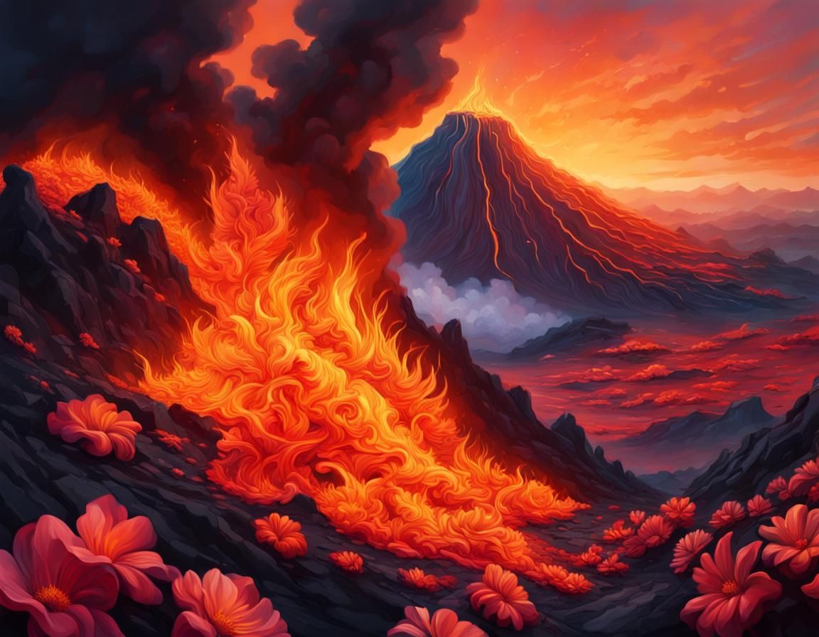Volcano - AI Generated Artwork - NightCafe Creator