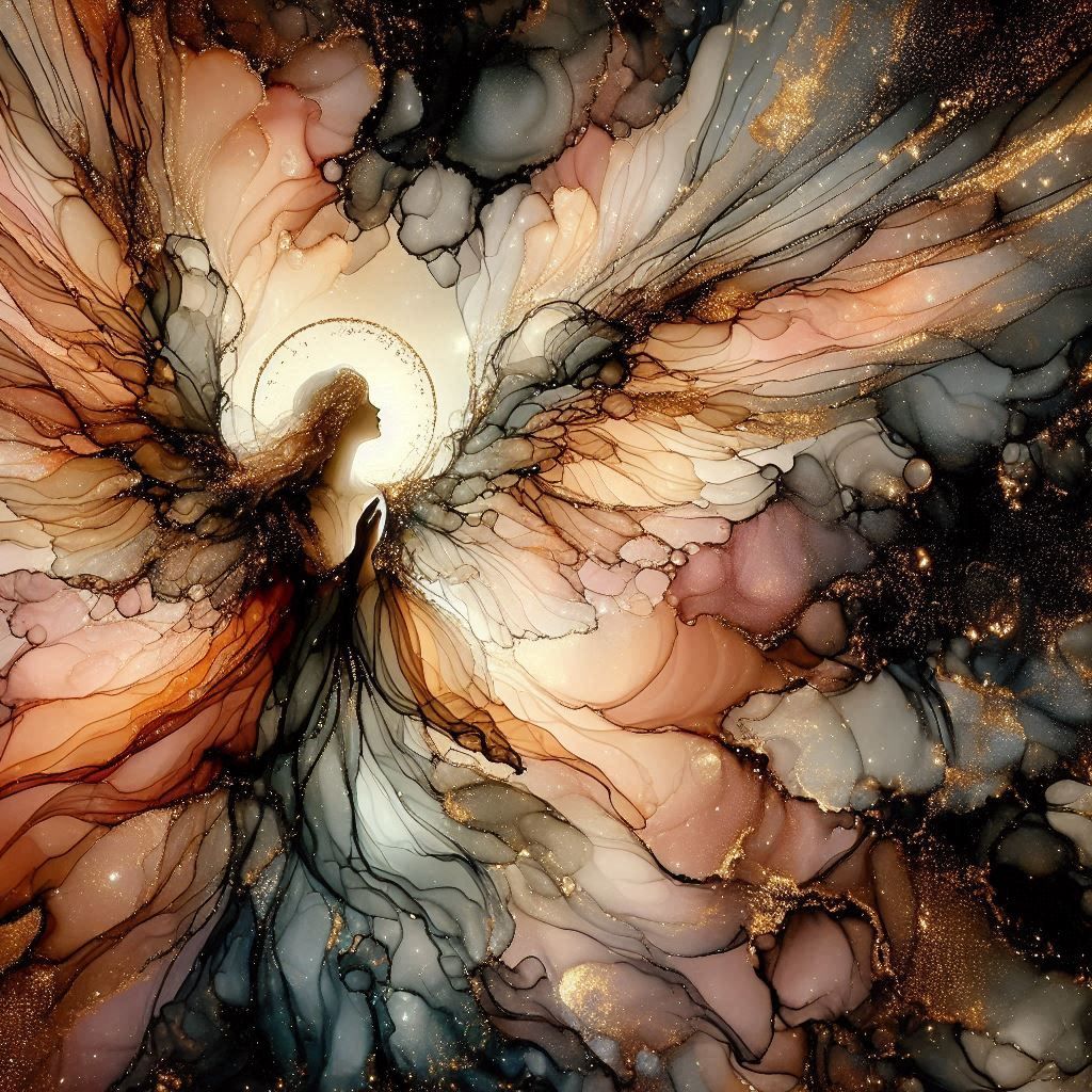 Alcohol Ink Angel - AI Generated Artwork - NightCafe Creator