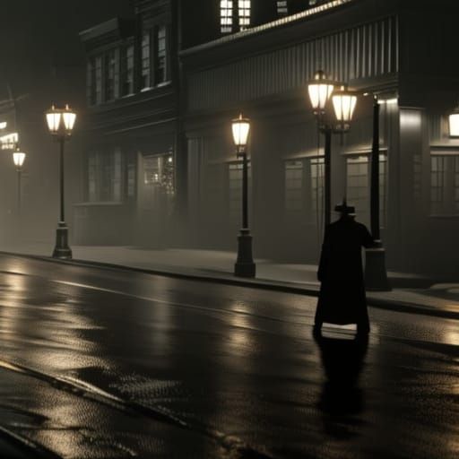 Noir cityscape - AI Generated Artwork - NightCafe Creator