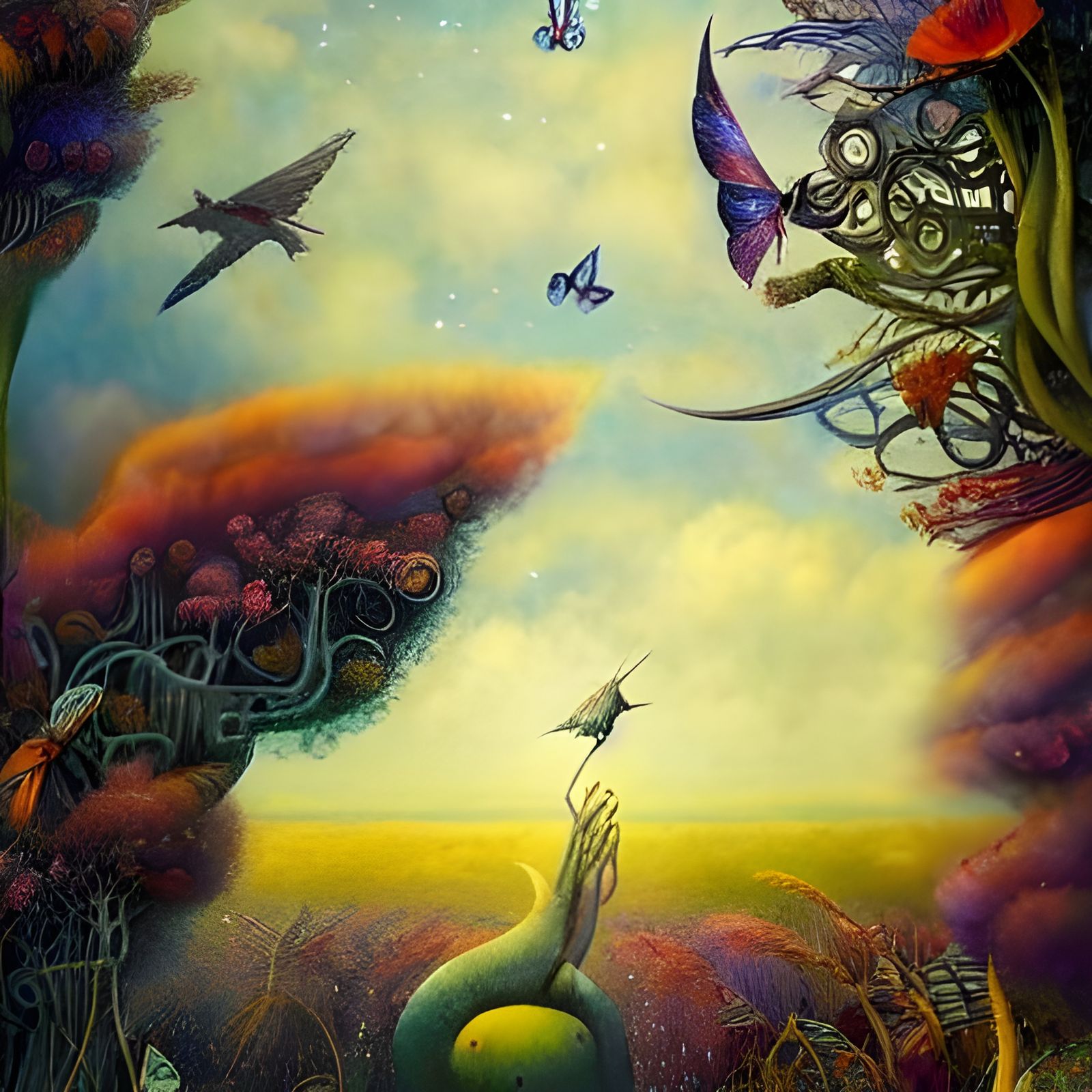 A detailed and positive long-distance view of an otherworldy landscape ...