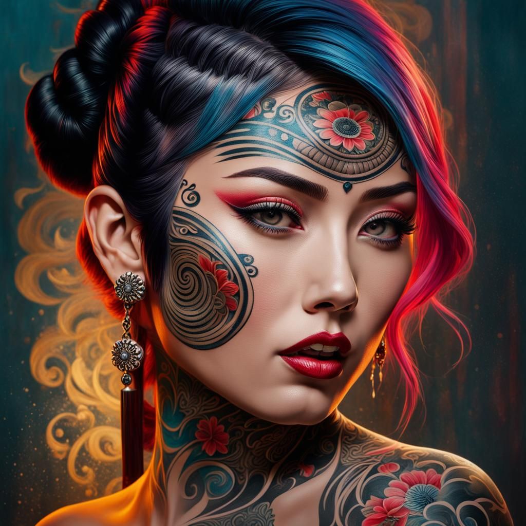 Face tats - AI Generated Artwork - NightCafe Creator
