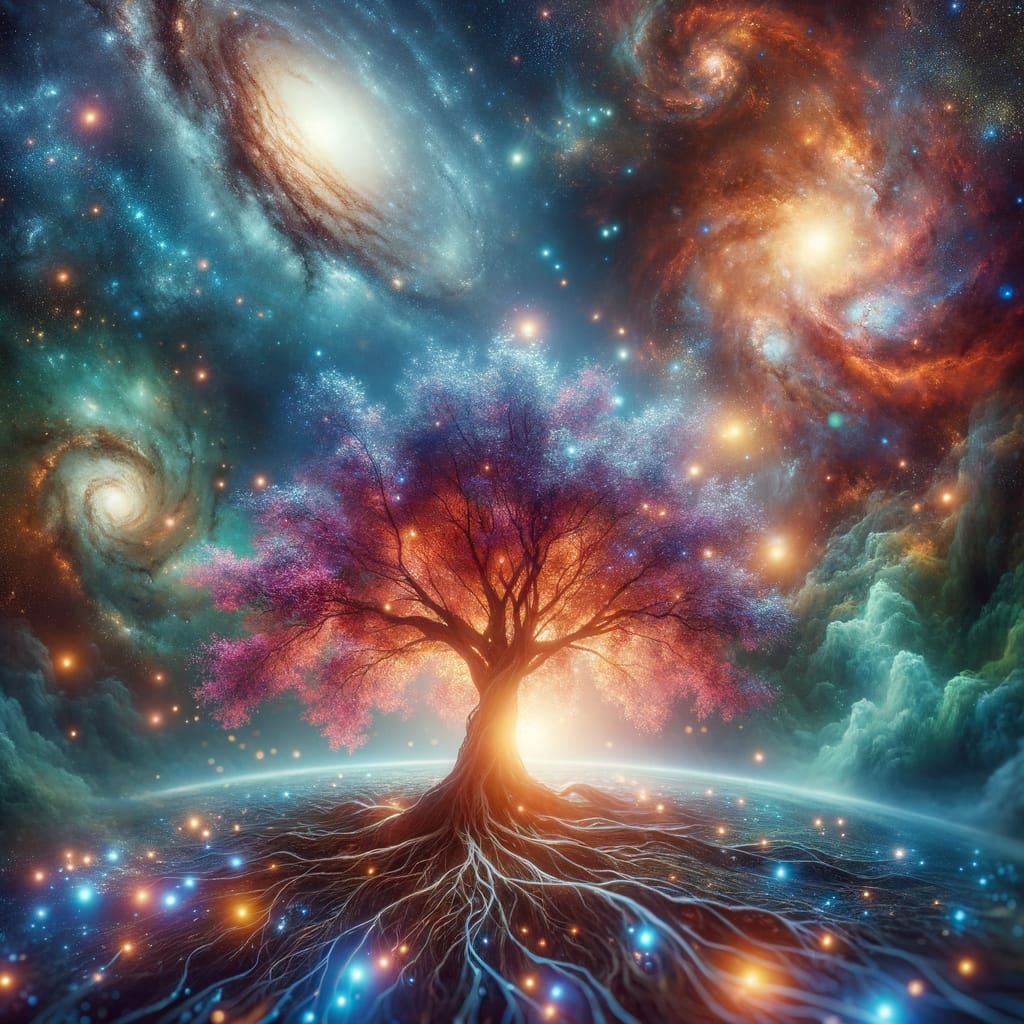 Mystical Universe Tree of Life - Tree of Life in Cosmic Wond...