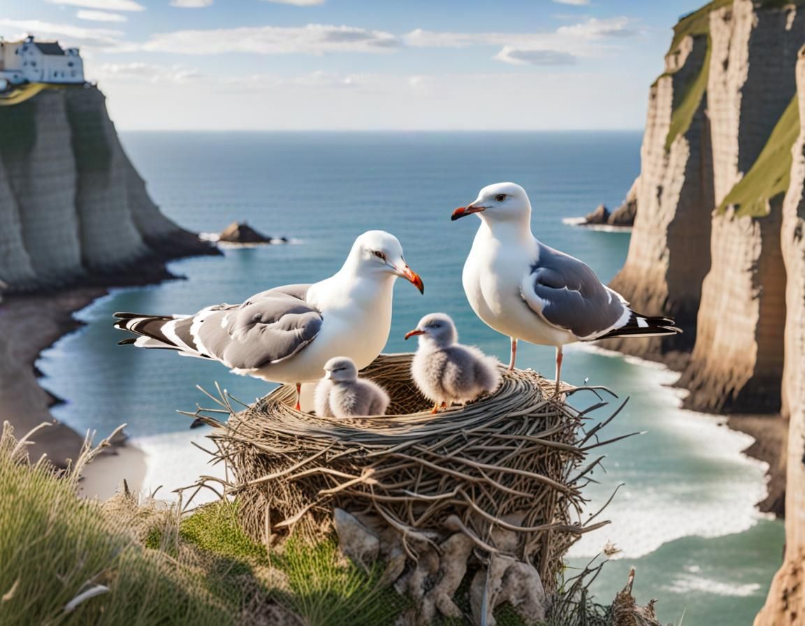 Seagull Nest - AI Generated Artwork - NightCafe Creator